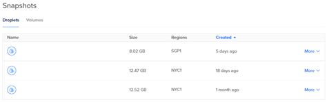 How To Make A Snapshot Of A Digitalocean Droplet Nucleio Information Services