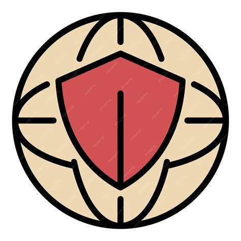 Premium Vector Safe Global Internet Icon Outline Safe Global Internet Vector Icon Color Flat