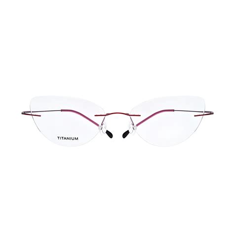 Rimless Cat Eye Titanium Memory Metal Eyeglass Frames