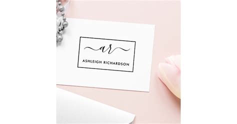 Create Your Own Script Initials And Custom Name Rubber Stamp Zazzle