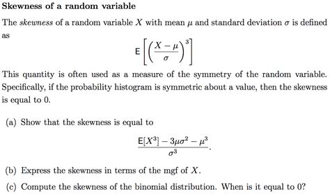 Skewness Of A Random Variable The Skewness Of A