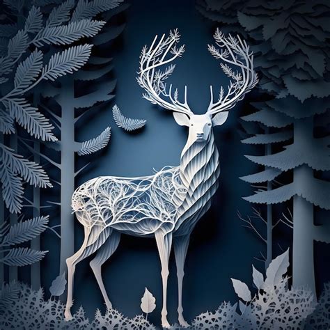 Premium Ai Image A Paper Cut Out Of A Deer