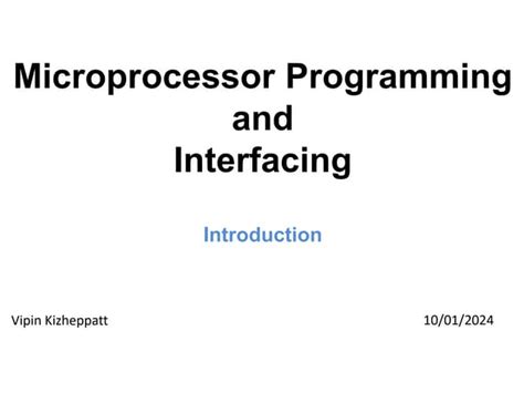 Introduction To Microprocesso Programming And Interfacingpptx