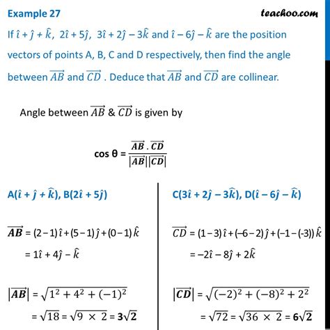 Example 27 If I J K 2i 5j 3i 2j 3k And I 6j K Are Position Vectors