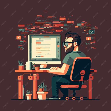 Premium Vector Vector Flat Illustration Software Developer Cyber Program Security