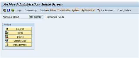 FMRE ARCH SAP Tcode Archive Earmarked Funds