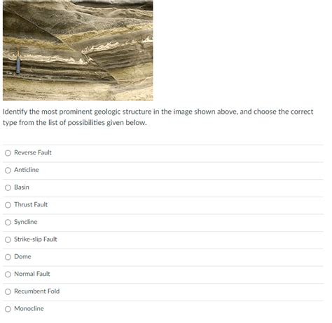 Solved Identify The Most Prominent Geologic Structure In The