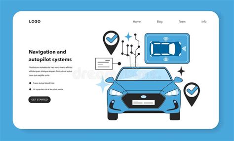 Neural Network In Navigation And Autopilot Systems Self Learning Stock Vector Illustration