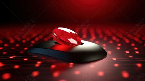 Vibrant 3d Illustration Of Red Ftp Button With Mouse Cursor Hovering
