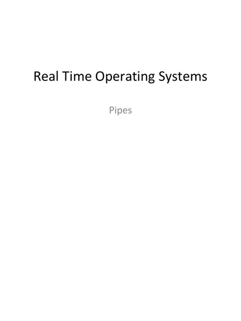 Pipes In Rtos Pdf Computer Data Information Age