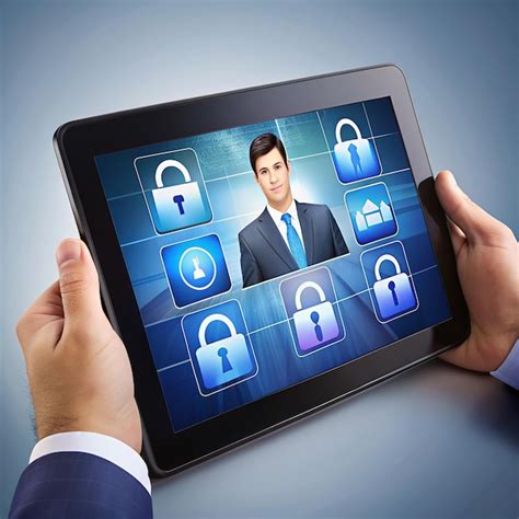 Cyber Security In Action Digital Crime Prevention On Tablet Premium Ai Generated Image