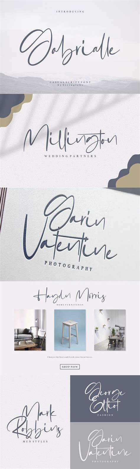 Gabrialle Casual Script Font Casual Script Fonts Script Fonts