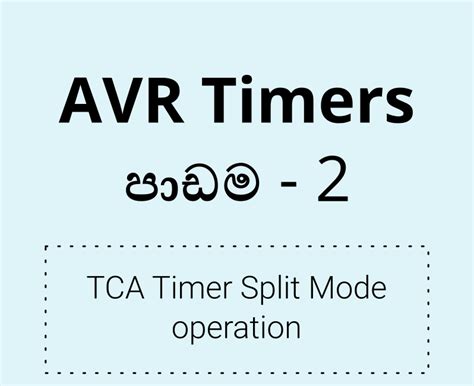 Avr Timers පාඩම 2 Makerstation