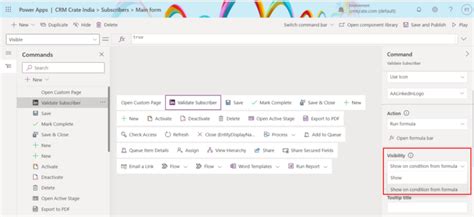 Hide Show Command Buttons In Model Driven App Using Power Fx Formula Crm Crate