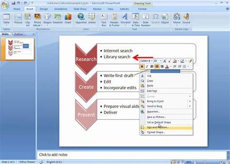 Office 2007 Demo Add Lines Or Callouts To Your Smartart Graphic Youtube
