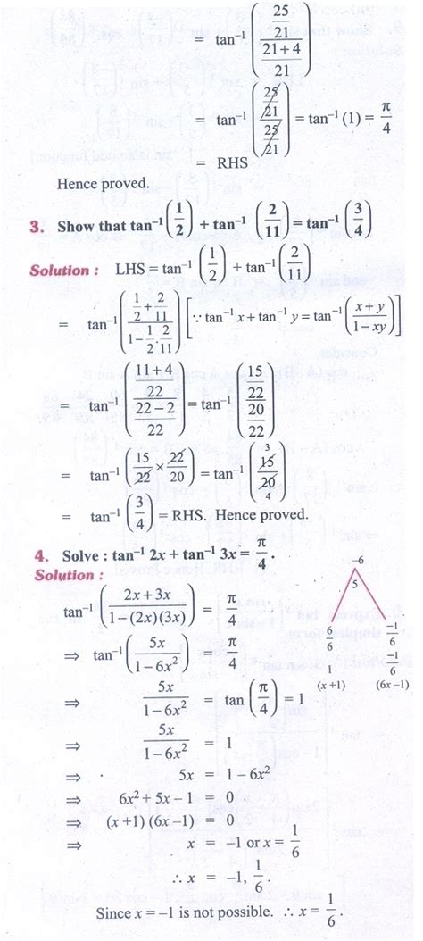 Exercise 4 4 Inverse Trigonometric Functions Problem Questions With Answer Solution