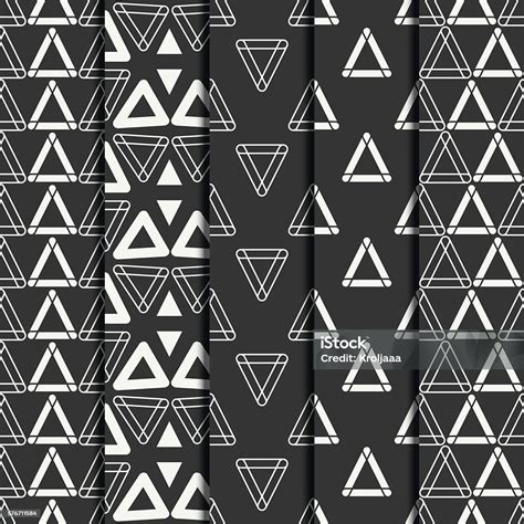 삼각형기와 기하학적 라인 추상 힙스터 원활한 패턴의 세트 방광삼각부에 대한 스톡 벡터 아트 및 기타 이미지 방광삼각부 벡터 삼각주 Istock