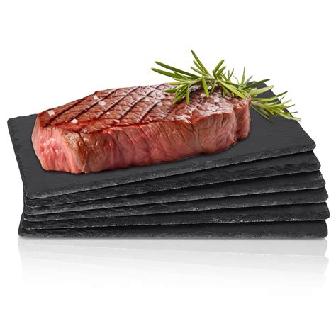 6 Pack 12x6 Inch Large Slate Cheese Board Natural Stone Serving Plates