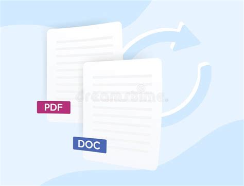 Convert PDF To Doc Vector Illustration File Converter Software Tools Concept Stock Vector