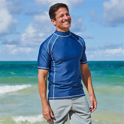Mens Short Sleeve Active Sun And Swim Shirt Grey 4xl