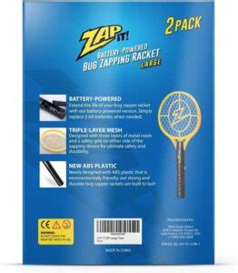 Zap It Bug Zapper Battery Powered XAA Included Bug Zapper Racket Volt Pack