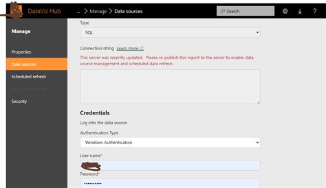missed connection string once upgrad power bi serv microsoft