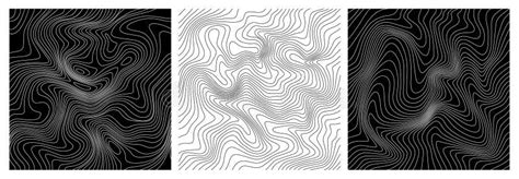 Weather Map Seamless Pattern Abstract Topography Texture With Lines Stock Vector Illustration