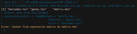 Readmtx Cannot Find Expression Matrix · Issue 4905 · Satijalabseurat · Github