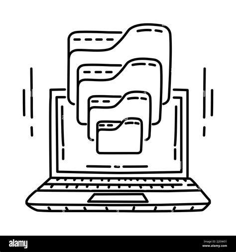 File Explorer Part Of Computer Software And Hardware Hand Drawn Icon Set Vector Stock Vector