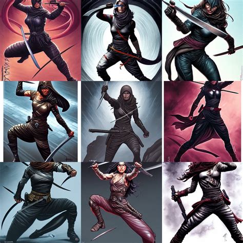 A Assassin Woman Fighting Pose By Magali Villeneuve Stable