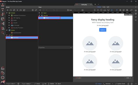 Wappler Documentation Creating Reusable Actions With Server Connect Library