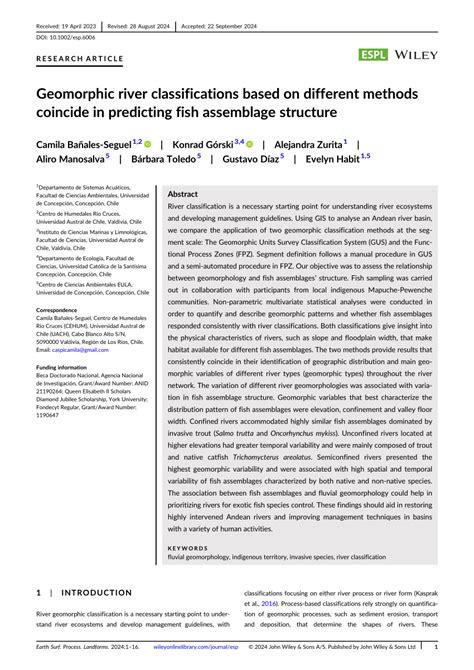 Pdf Geomorphic River Classifications Based On Different Methods