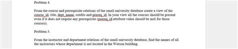 From A University Database Schema How Do I Write The