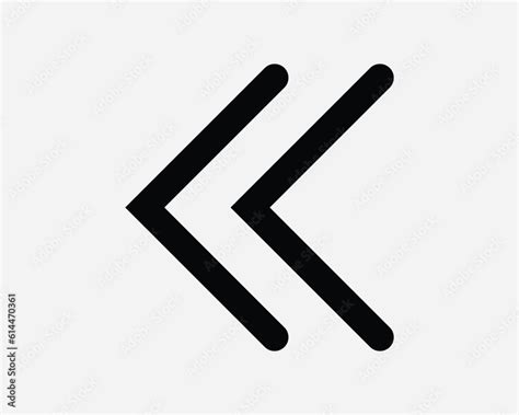 Double Right Arrow Icon Navigation Direction Path Route Pointer Back Backward Previous Black