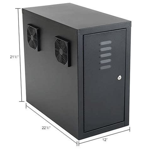 Global Industrial™ Computer Cpu Side Cabinet With Frontrear Doors And 2 Exhaust Fans Black