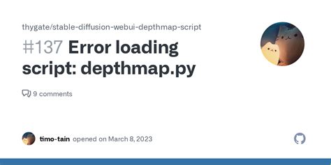 Error Loading Script Depthmap Py Issue Thygate Stable Diffusion Webui Depthmap Script
