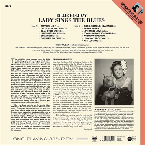 Billie Holiday Lady Sings The Blues Plak Opus3a