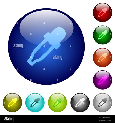 Color Picker Icons On Round Color Glass Buttons Stock Vector Image