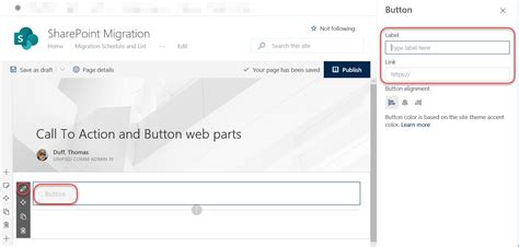 Button And Call To Action Web Parts On SharePoint Online Pages One Minute Office Magic