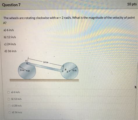 Solved At The Instant Shown The Bar Ab Is Rotating About