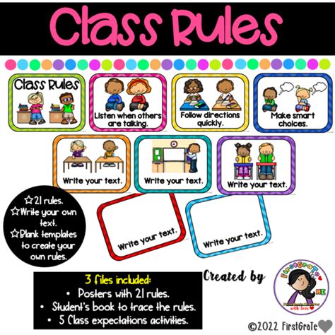 Editable Class Rules Posters Students Book And Class Activities