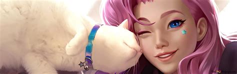 Kda Seraphine Selfie Avec Chat League Of Legends Lol 4k