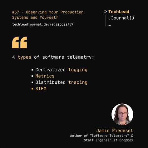 Tech Lead Journal On Linkedin 4 Different Types Of Software Telemetry Hear More From Jamie