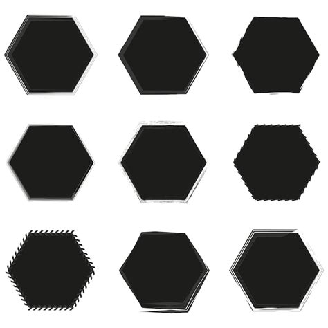 Premium Vector Hexagon Icon Hexagonal Six Sided Polygon Vector