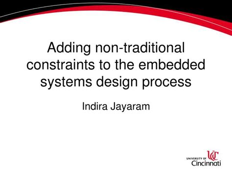 Ppt Adding Non Traditional Constraints To The Embedded Systems Design Process Powerpoint