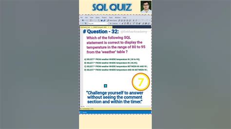 Sql Quiz 32 Sql Mysql Coding Quiz Interview Mcq Shorts Viralvideo Reels
