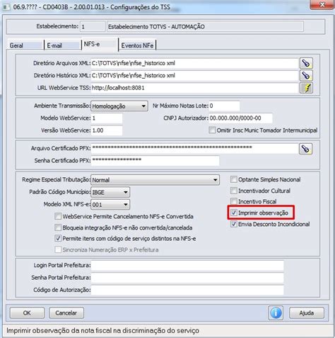 Cross Segmentos Linha Datasul Nfse Informar A Observação Da Nota Na Tag