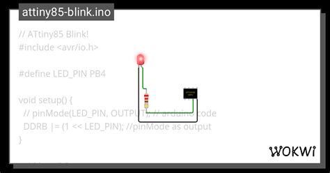 Attiny85 Avr Blinck Ino Wokwi ESP32 STM32 Arduino Simulator