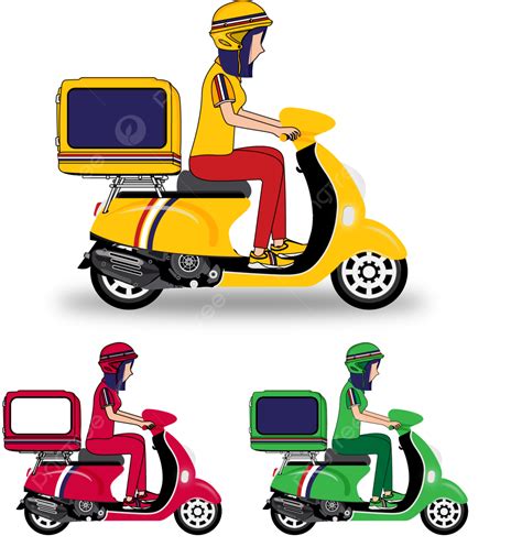 Delivery Girl Scooter Free Vector Delivery Scooter Package Delivery