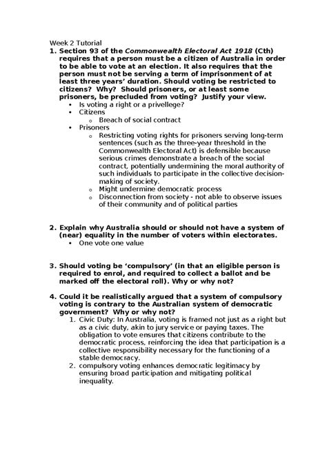 week 2 tutorial week 2 tutorial 1 section 93 of the commonwealth electoral act 1918 cth